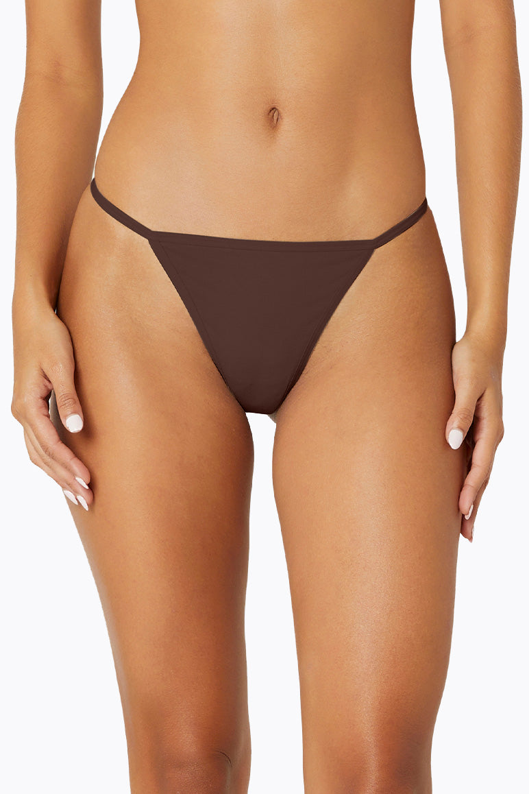 Organic Cotton String Thong in Chocolate | String Nix